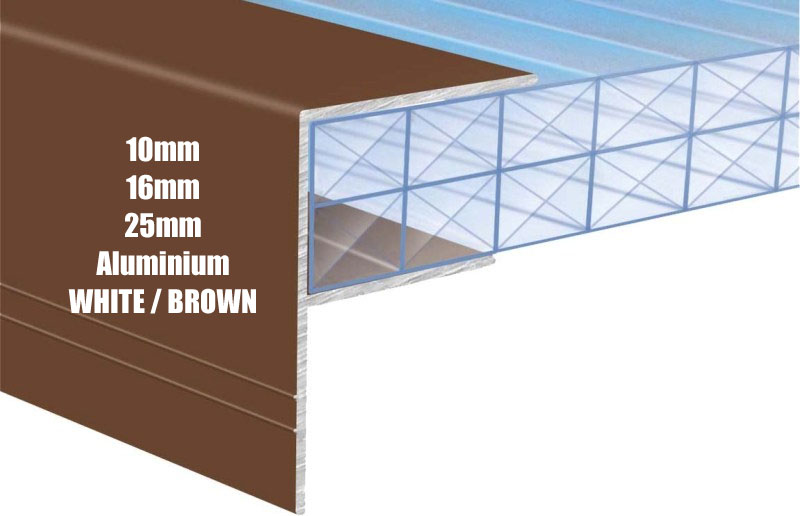 Material Solutions. Aluminium F Profile White 16mm x 3mtr